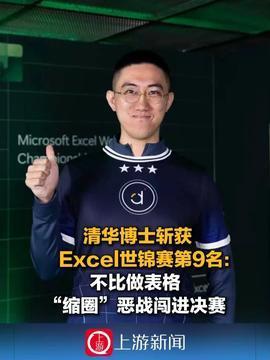 12月10日(发布),#清华博士斩获Excel世锦赛第9名 :不比做表格,"缩圈"...