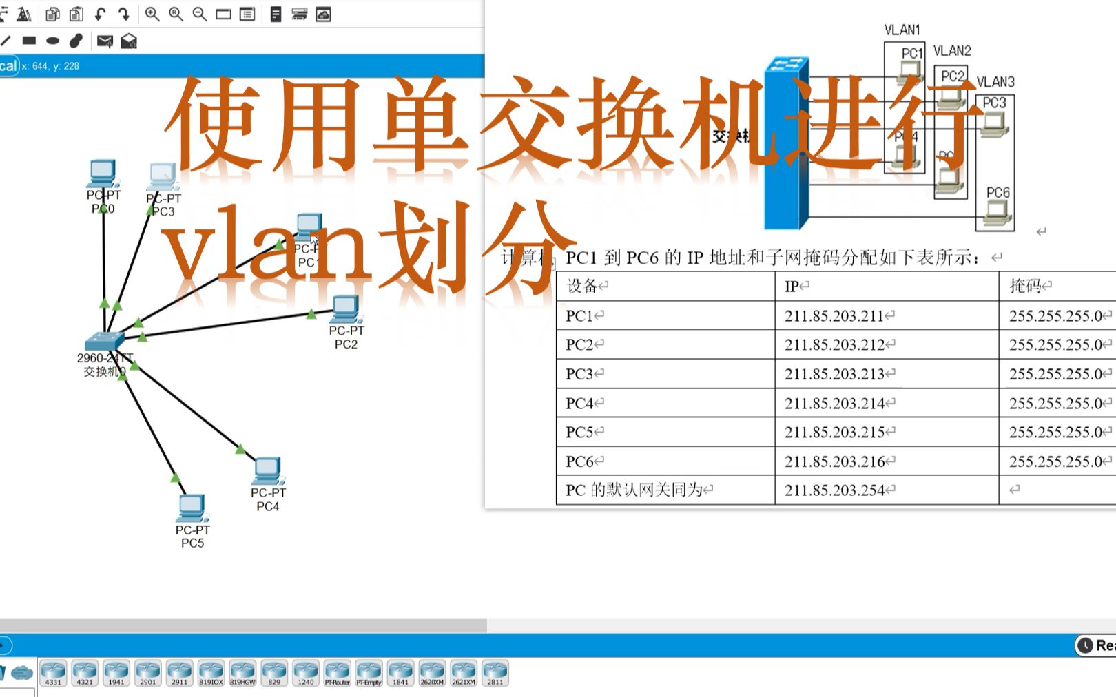 1.使用单交换机进行vlan划分