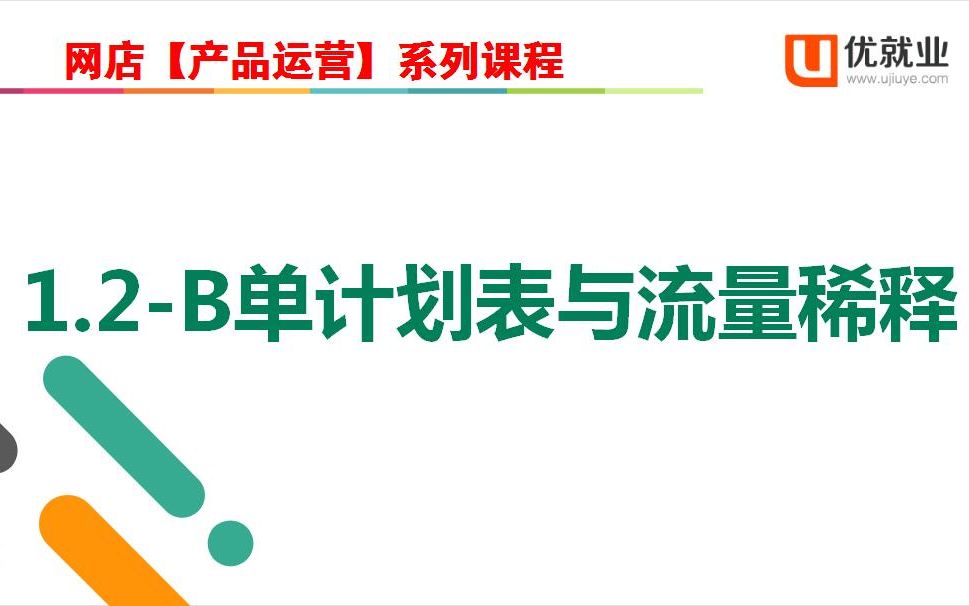 1.2-补单计划表与流量稀释——网店【产品运营】系列课程