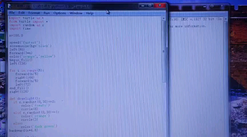 python-飘白雪的圣诞树