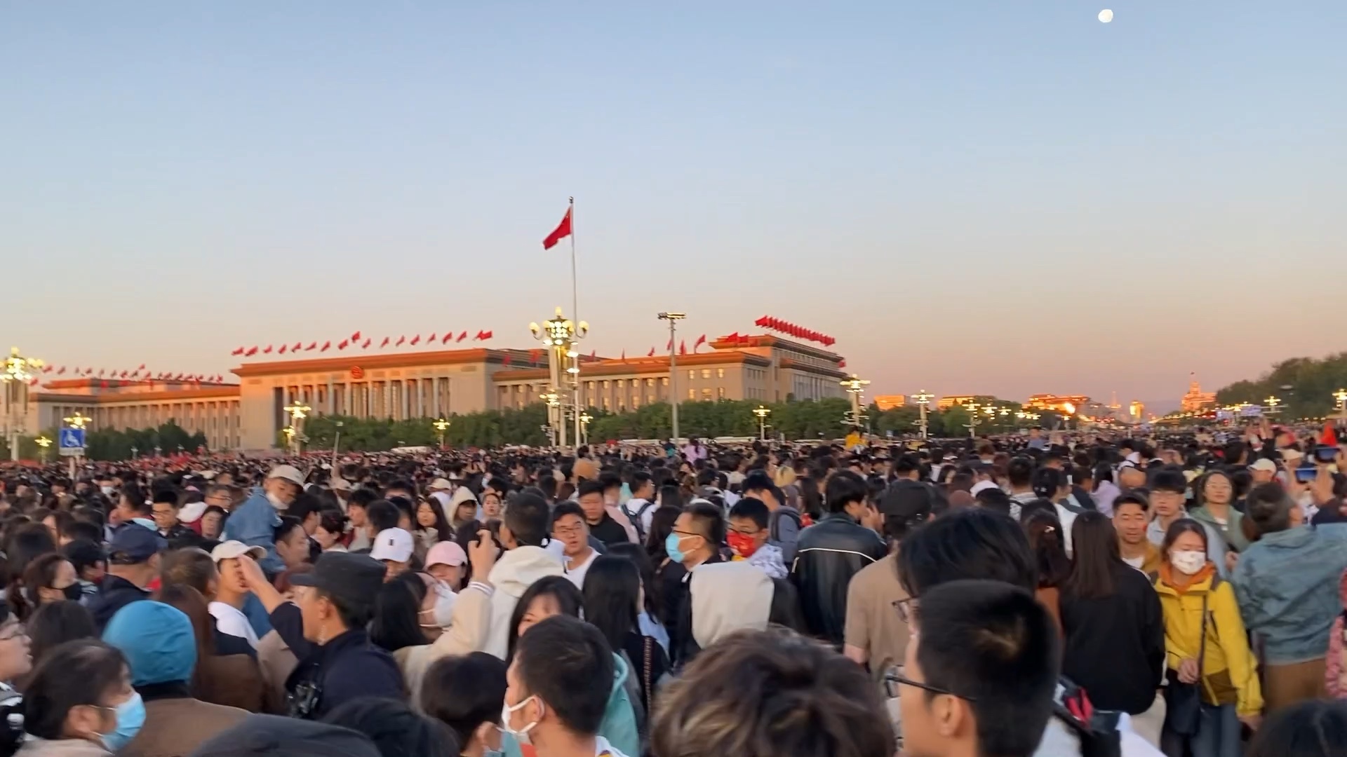 全景展示天安门国庆升旗
