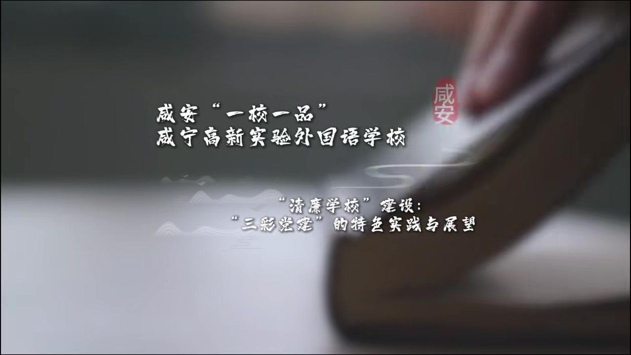 咸安“一校一品”|咸宁高新实验外国语学校“清廉学校”建设:“三彩...