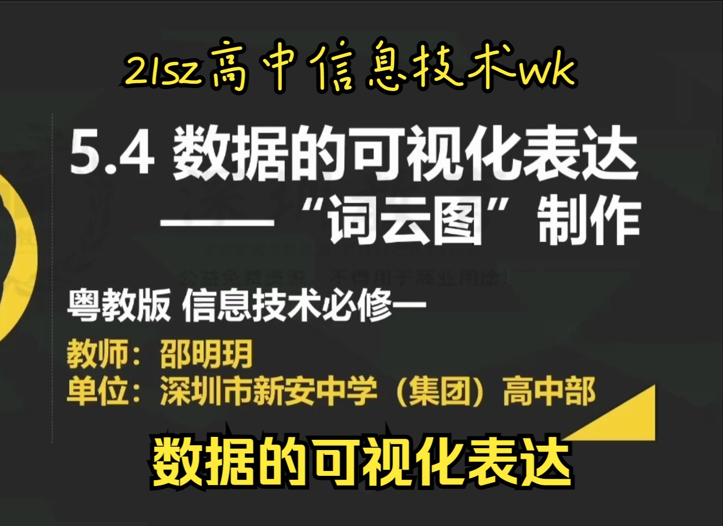 21sz高中信息技术微课名师优质课《数据的可视化表达》微课公开课...