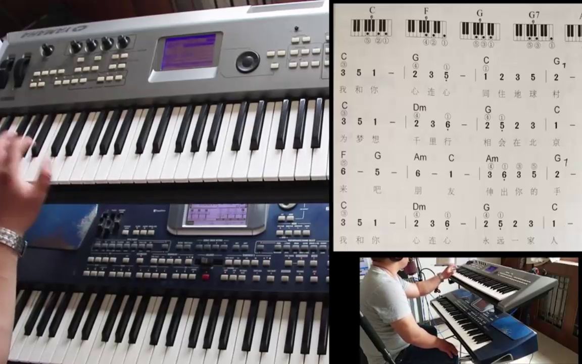 雅马哈电子琴价格表现代电子琴第三十五讲,《我和你》多指和弦演奏...