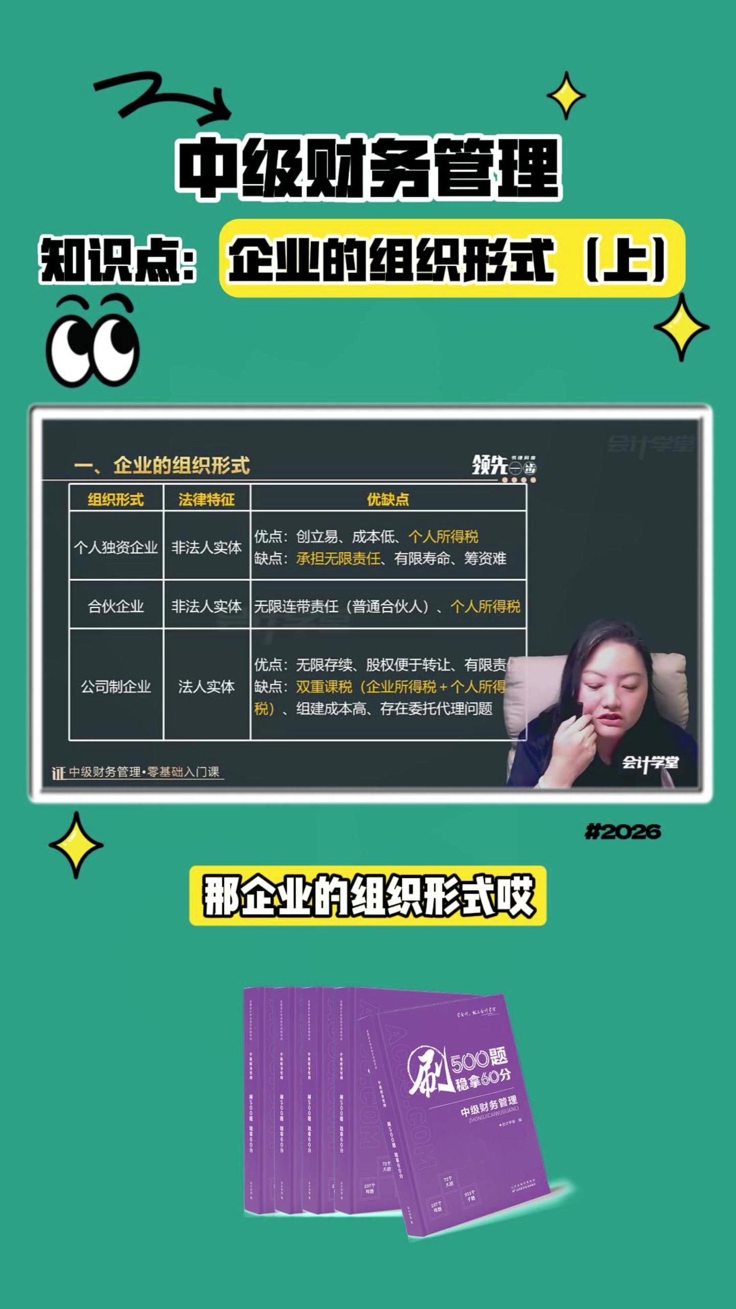 知识点:企业的组织形式(上) 个人独资企业、合伙企业和公司制企业有...