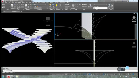 CAD建模异形楼梯