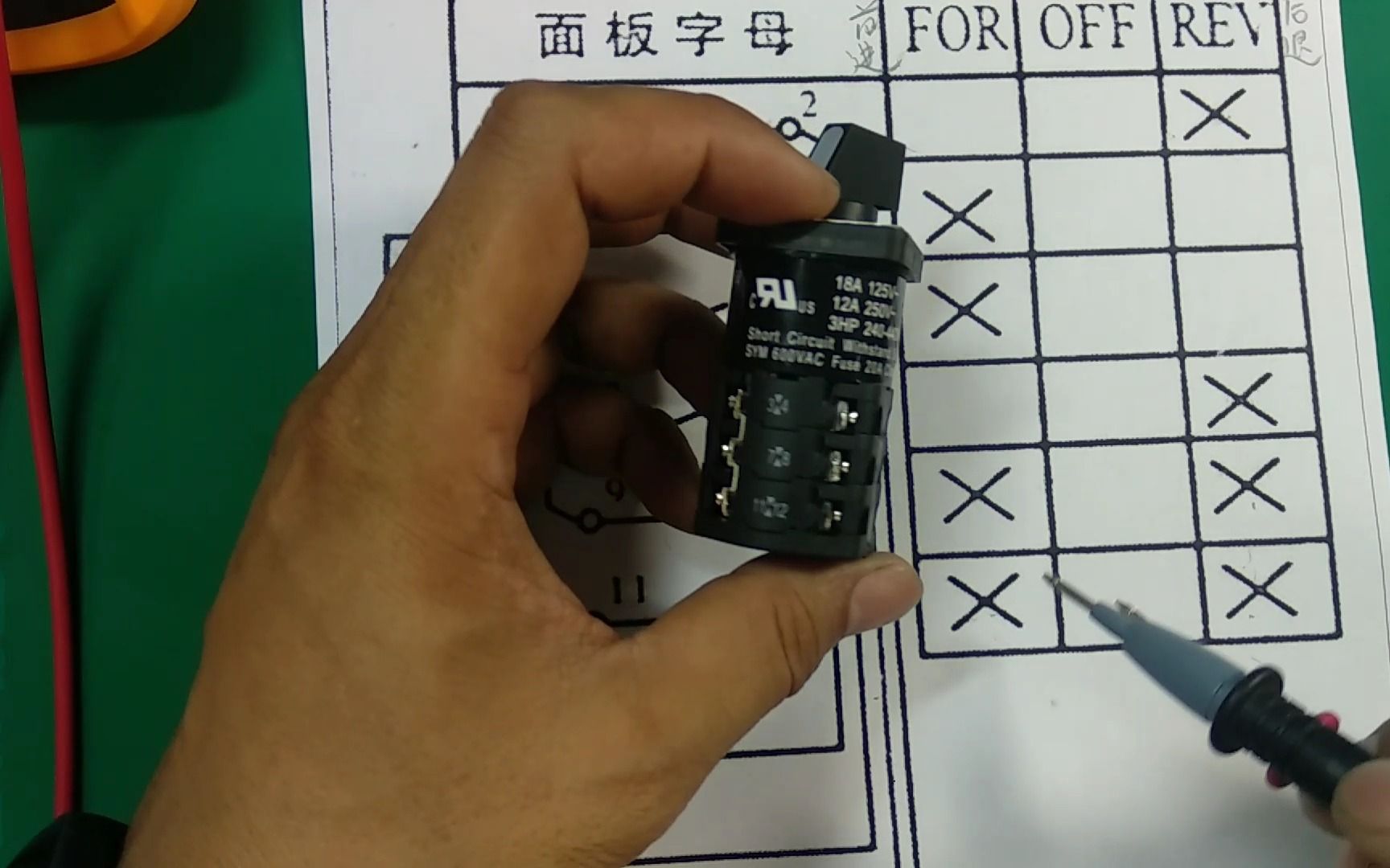 管道疏通机正反转切换开关,切换原理,其实和万能转换开关差不多