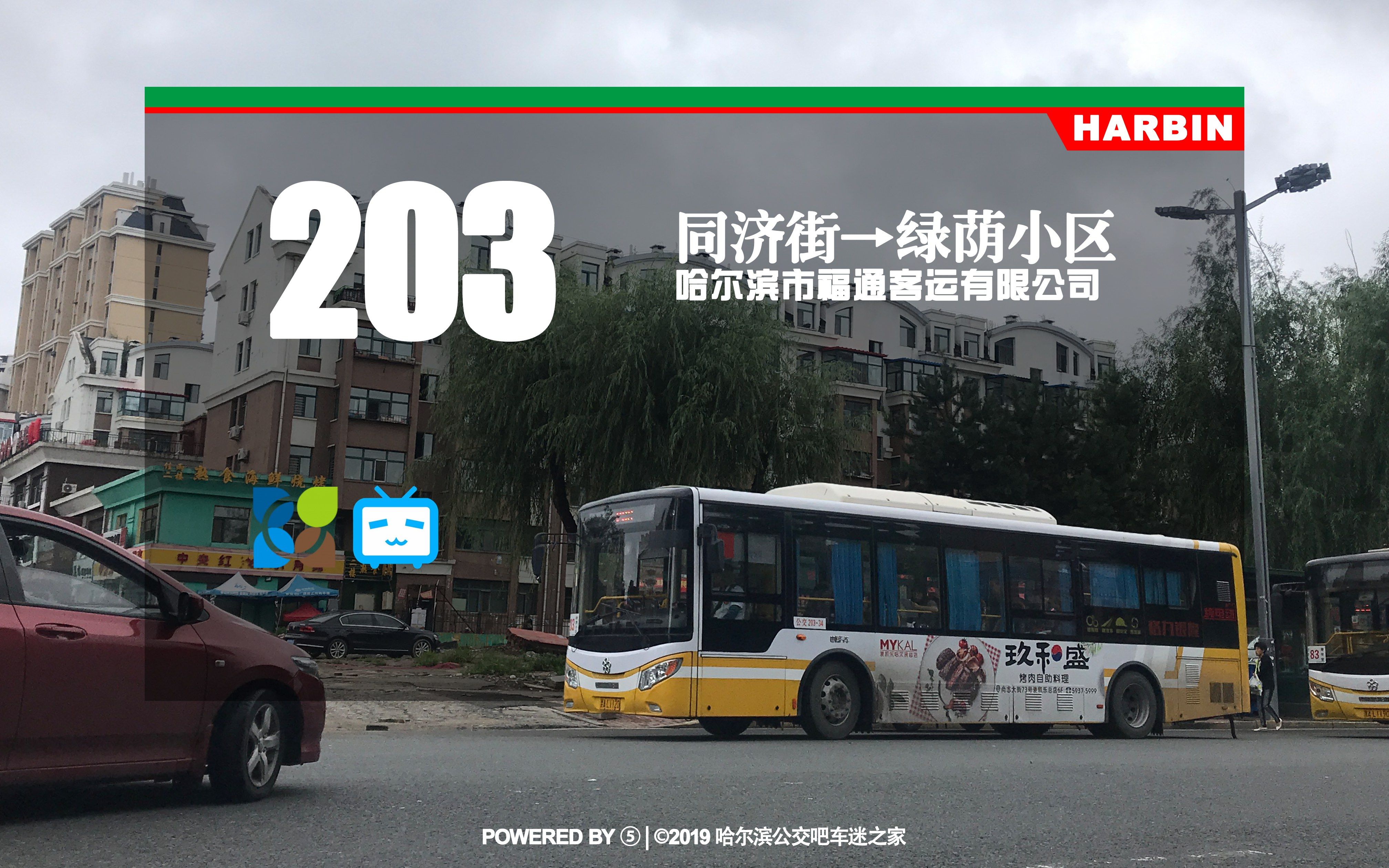 【冰城夏都HD#299L】哈尔滨公交203路POV(同济街→绿荫小区)