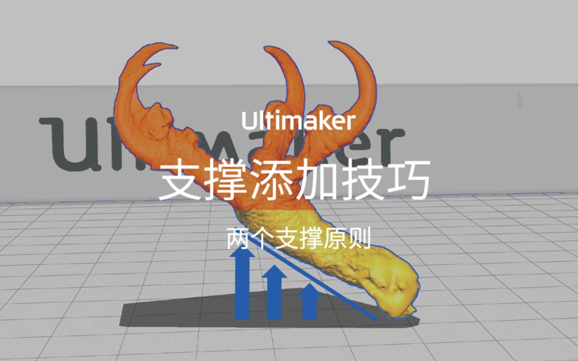 【Ultimaker官方】2个支撑添加原则,助你正确添加模型支撑!