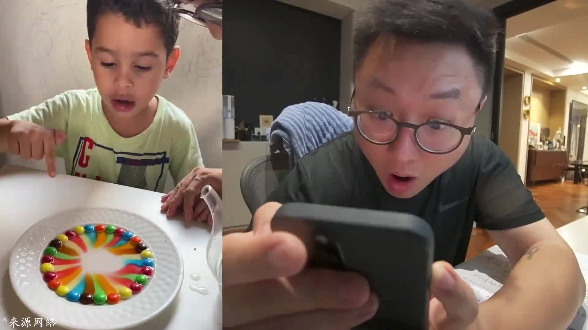 一盘mm豆加点温水就能做出彩虹吗科学小实验