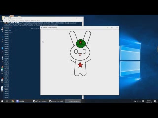 用python画一只可可爱爱种花兔