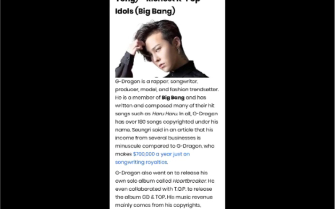 【YG很穷但艺人很有钱】净资产最高的前30名最富有的Kpop爱豆!