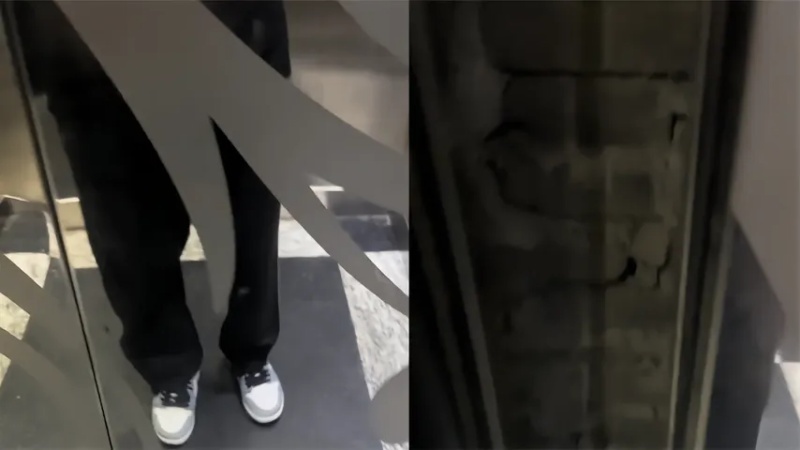 男子坐电梯开镜头耍帅,电梯门打开后惊得后背发凉,吓得狂按按钮