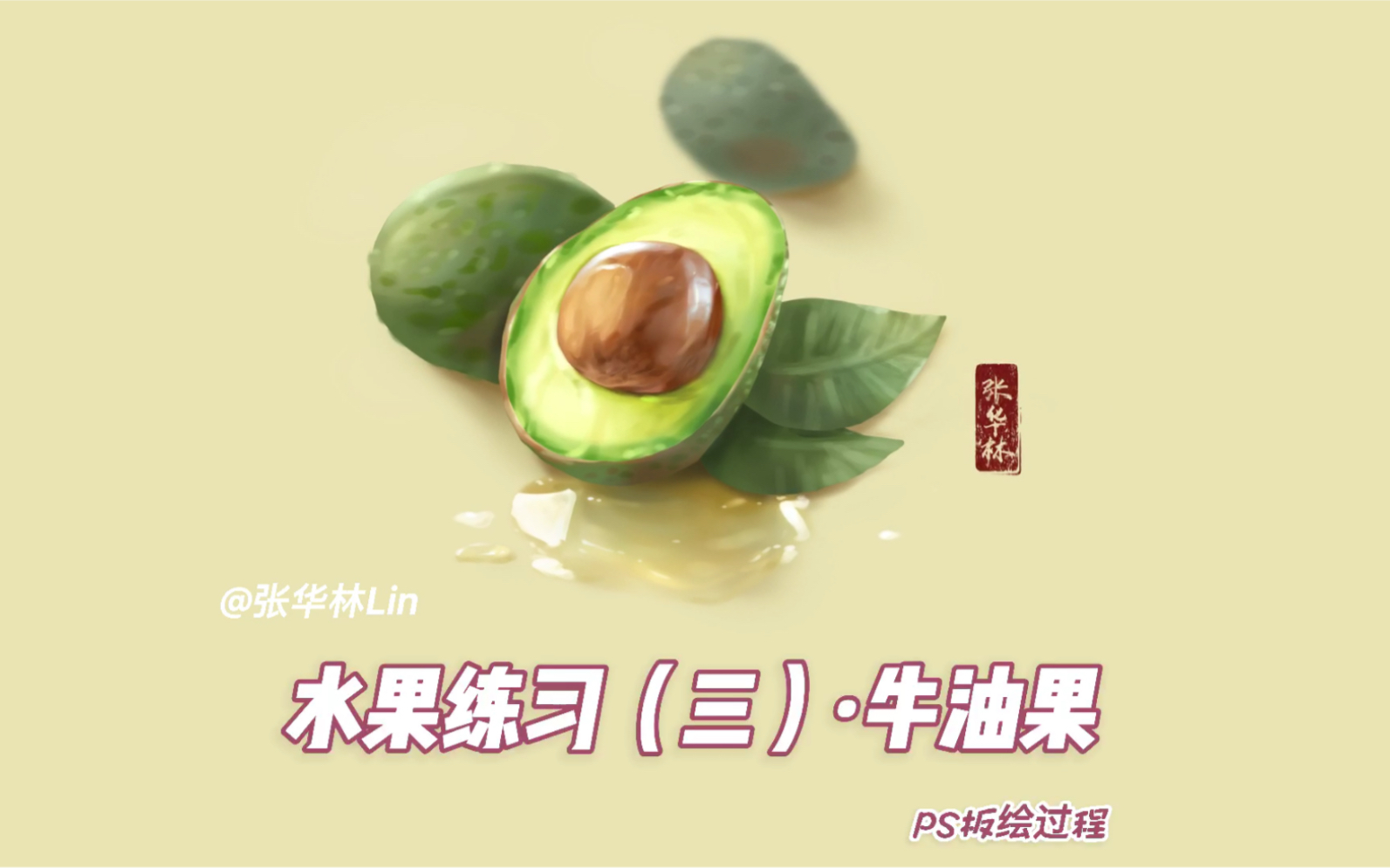 PS板绘|水果练习(三)·牛油果