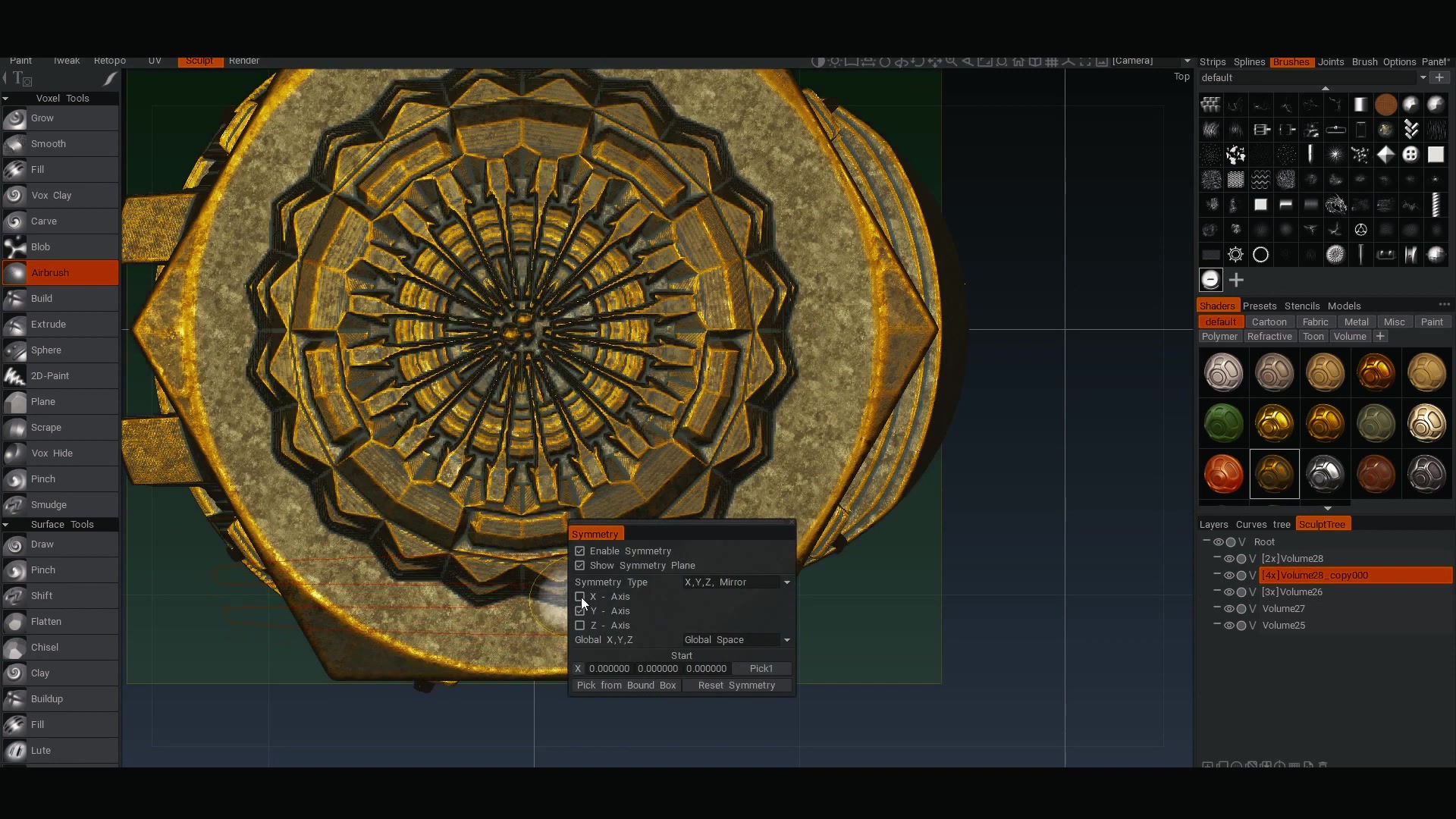Zbrush笔刷-400+ 硬表面ALPHAS笔刷 /45分钟蒙版雕刻教程