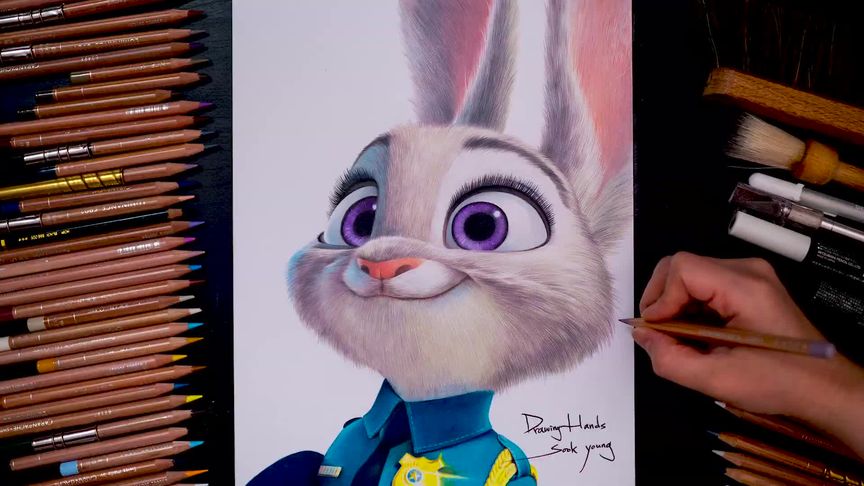 如何画疯狂动物城Zootopia 朱蒂警官Judy Hopps