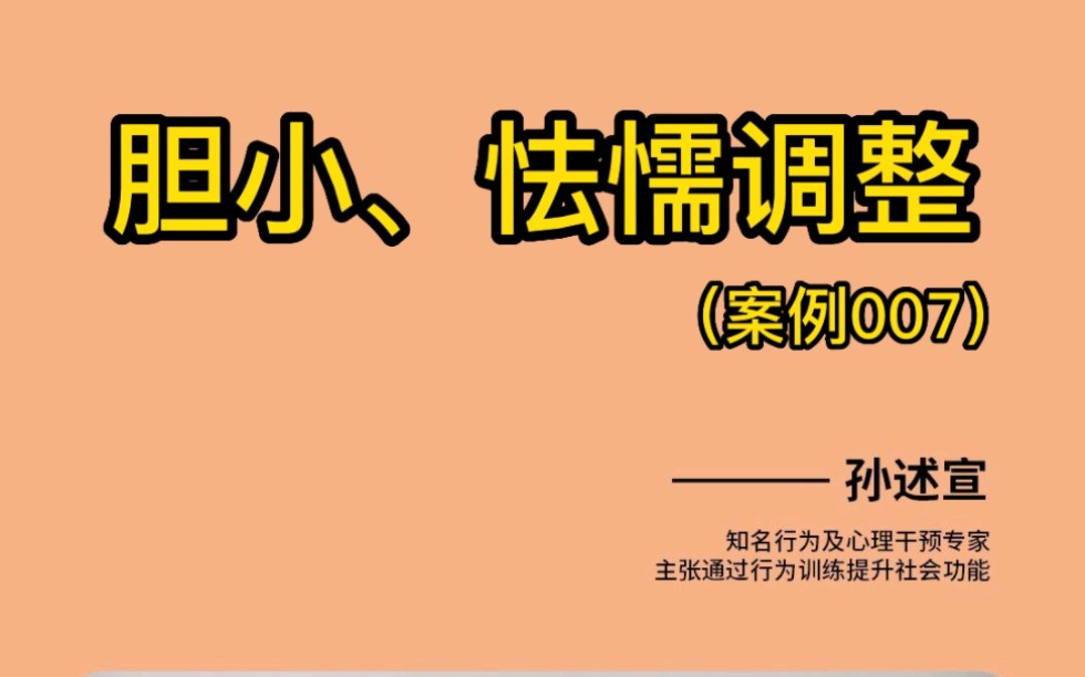 胆小、怯懦调整(案例007)