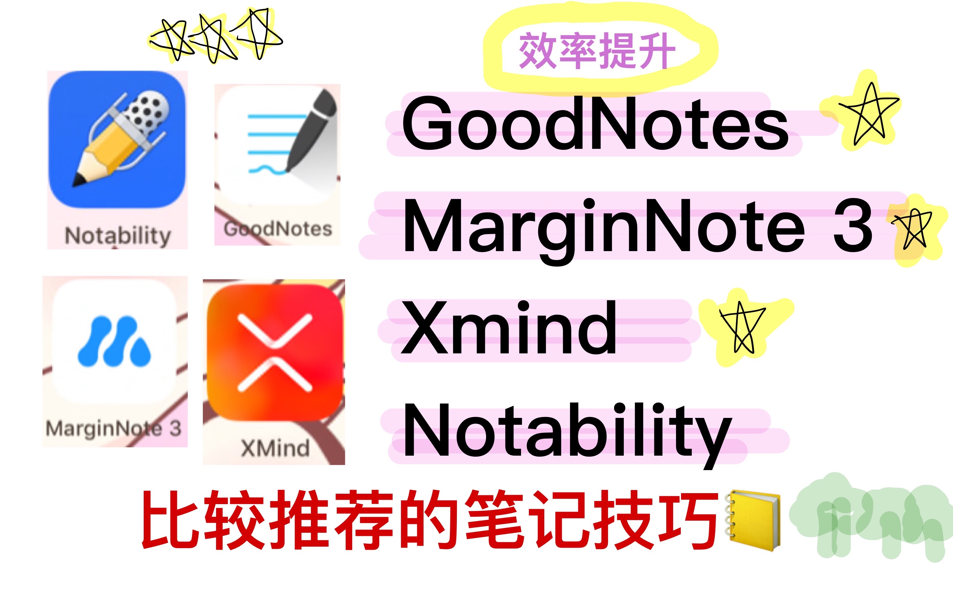 iPad软件倾向推荐GoodNotes/onenote/xmind做笔记神器