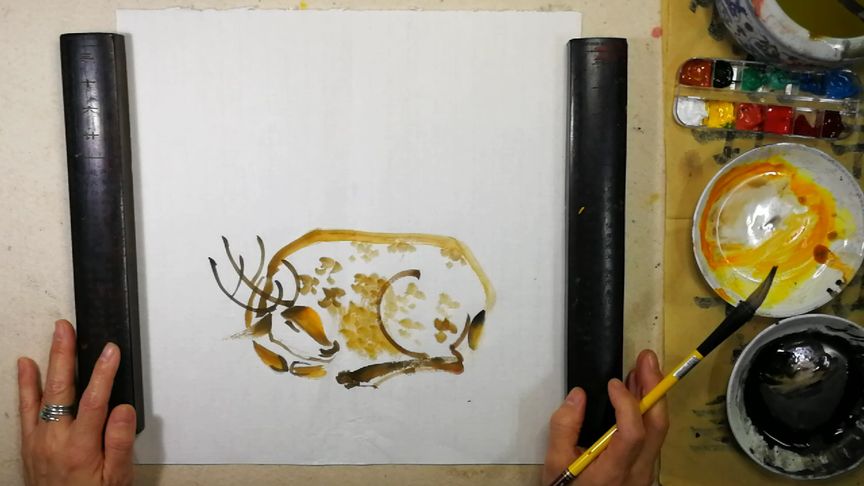 中国画入门教程,动物篇。5梅花鹿。5个步骤画出梅花鹿