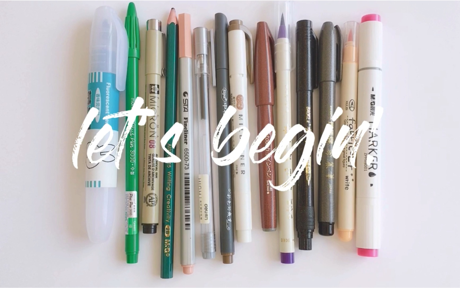 【Brush Lettering】手帐技能|14支笔写英文书法,写字可以不花重金也...