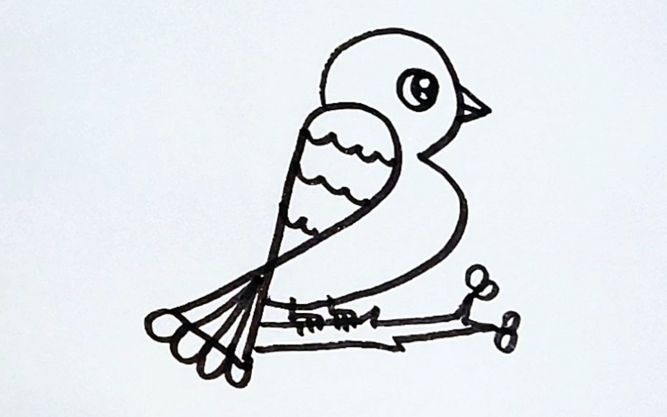 用123画一只小鸟特别简单,你也试试吧