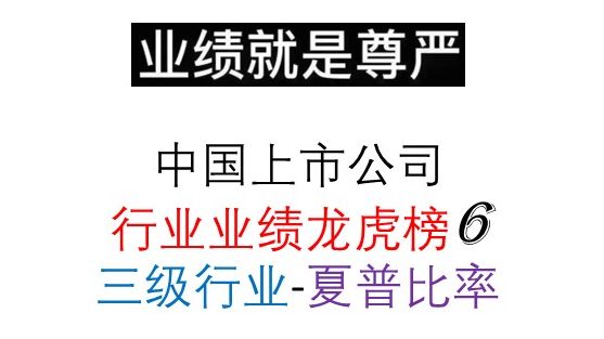综15-10中国上市公司行业业绩龙虎榜6-三级行业-夏普比率
