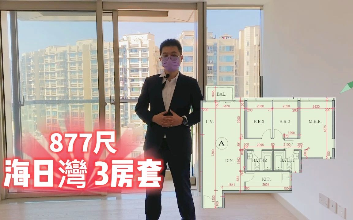 大埔白石角 海日湾 877尺3房套 房大厅大 还有小小海景