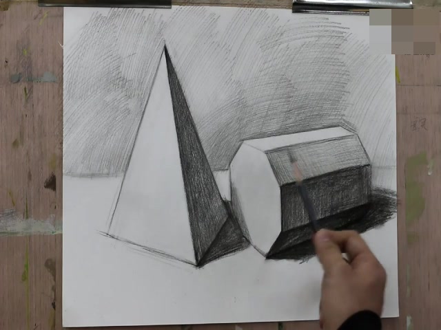 美术初级入门 素描几何体 正方体 入门视频教学