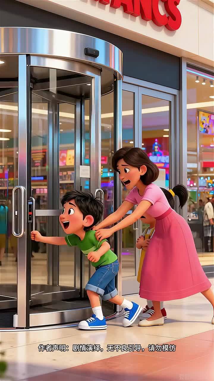 小心旋转门的危险