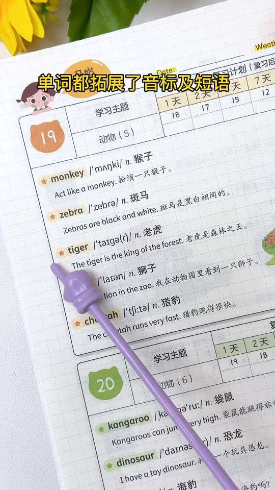 孩子每天记5个单词,跟着艾宾浩斯记忆法打卡,轻松.