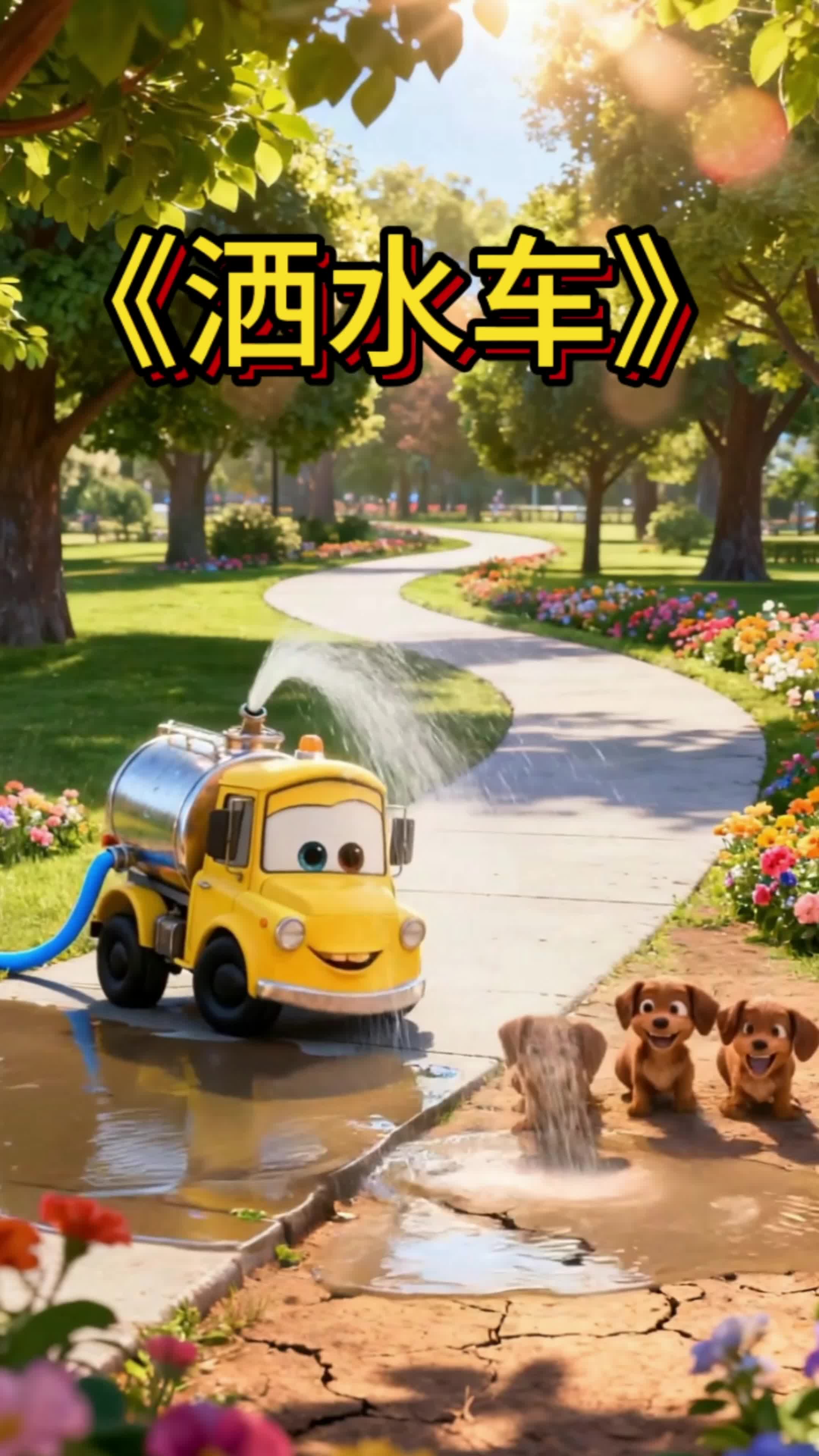 早教儿歌《洒水车》 呜哇呜哇~宝宝最爱的洒水车登场! “彩虹喷喷喷,...