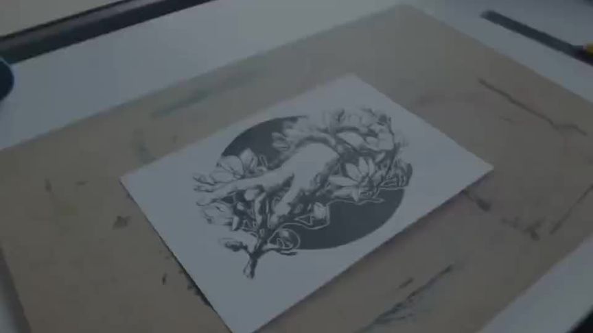 【重生】黑白木刻版画油印教程#版画 #版画作品 #黑白木刻