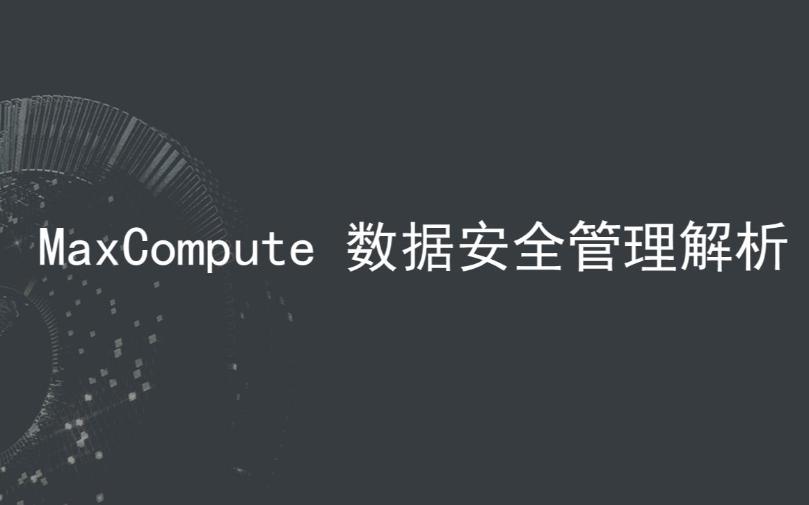MaxCompute数据安全管理解析