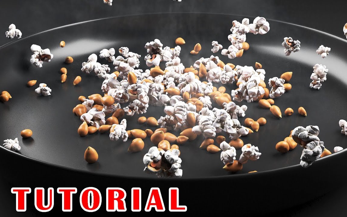 3d 爆米花动画教程 3ds max + tyflow(中文机翻字幕)