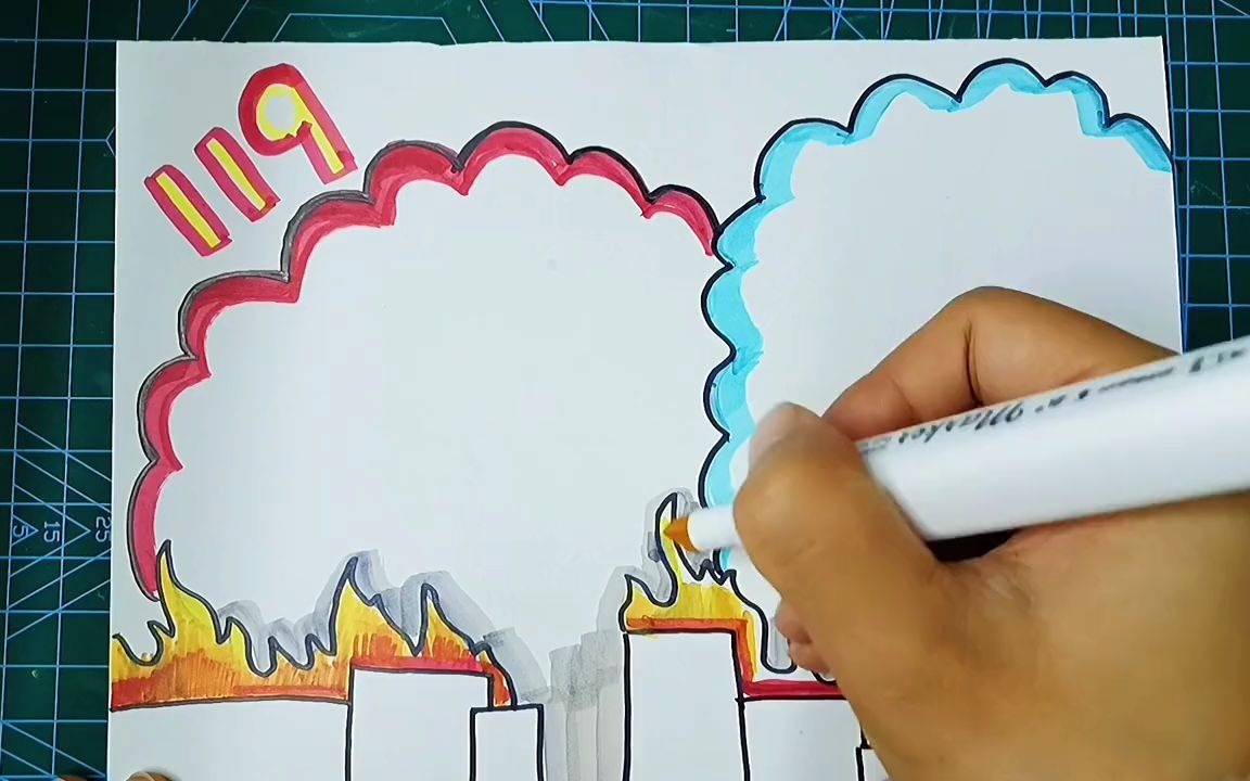 【简笔画】消防安全手抄报
