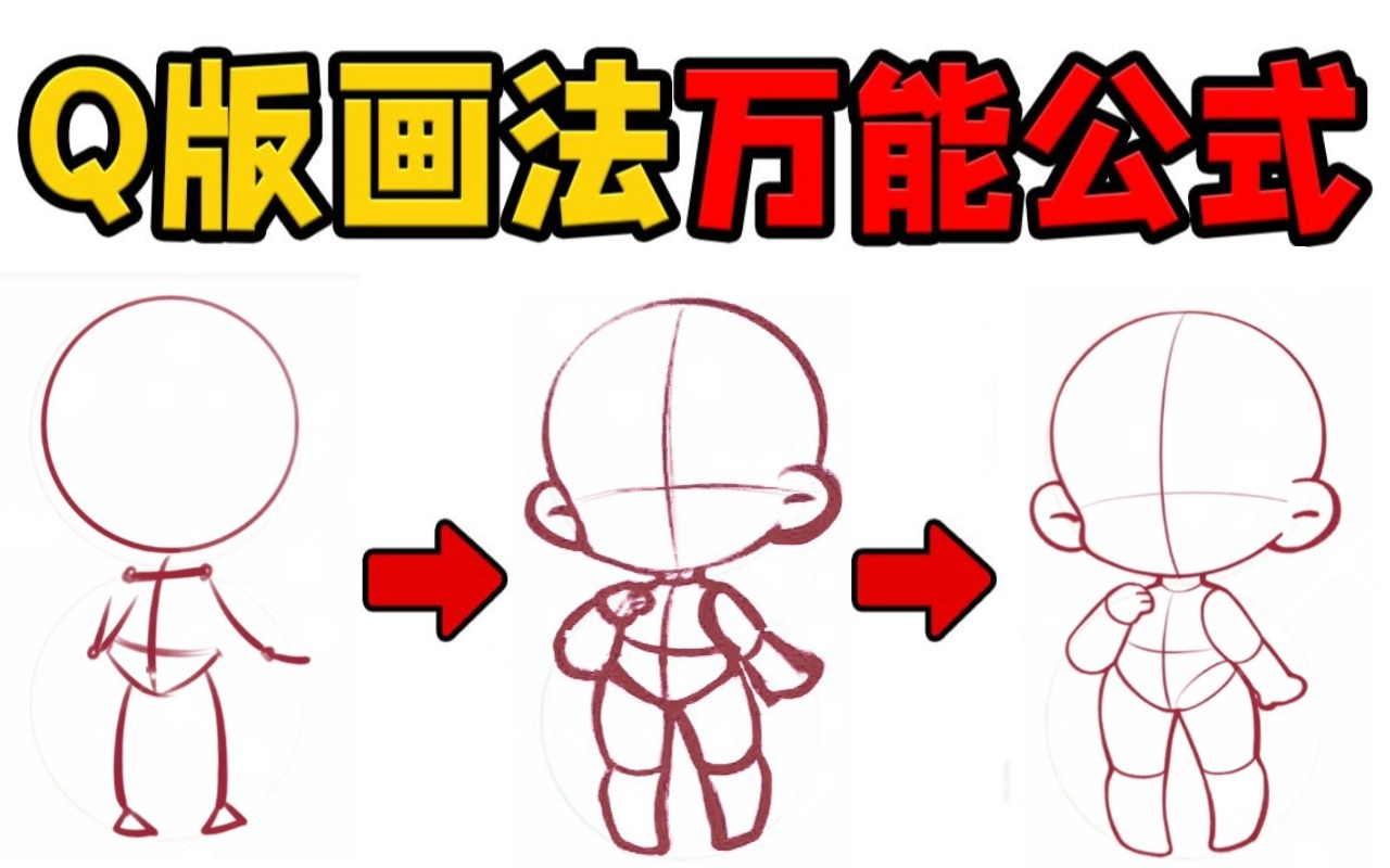 【Q版人物】2025最全Q版人物绘画教程 头像全解!情侣/二次元/扁平风...