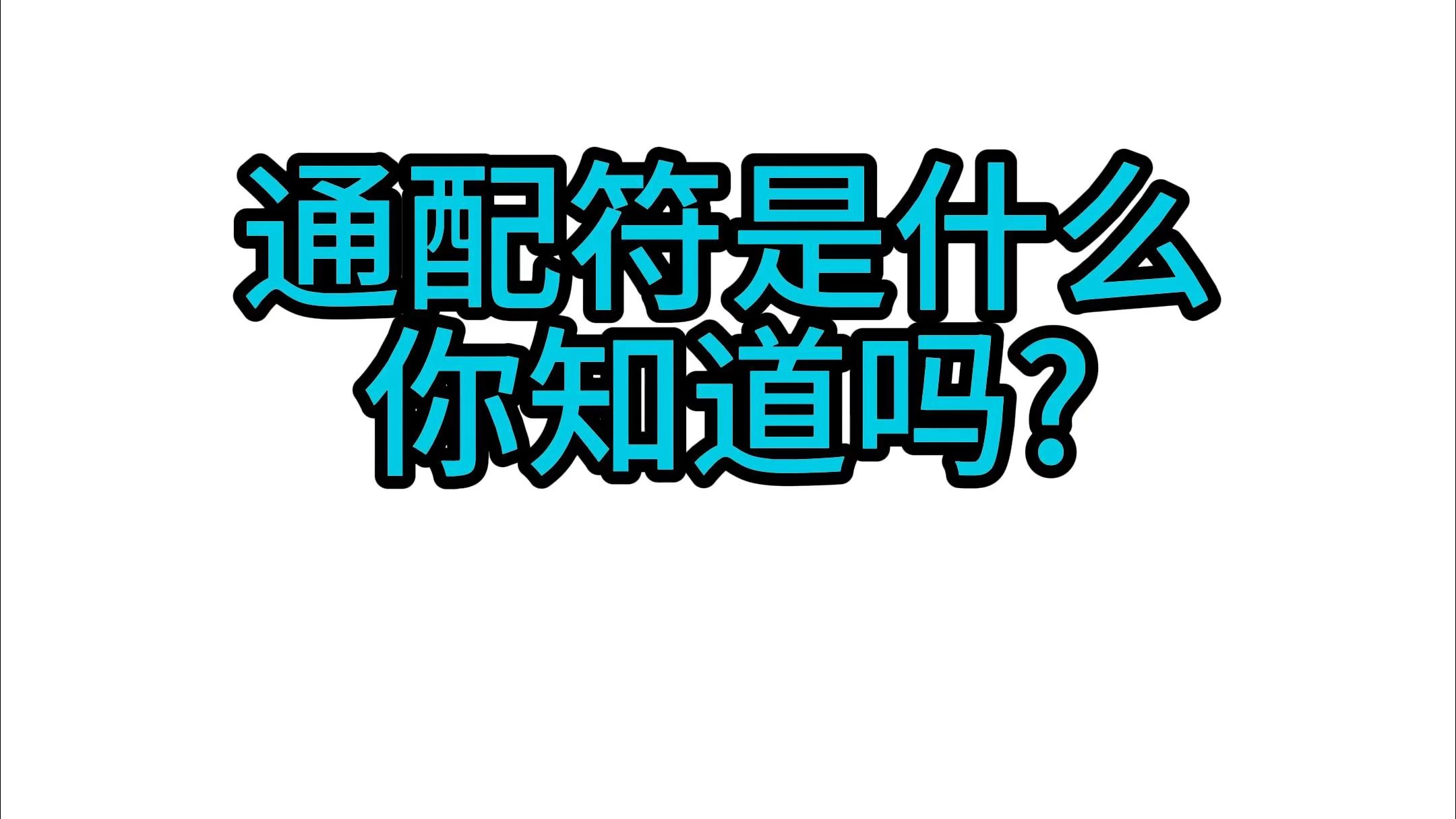 通配符是什么 你知道吗?