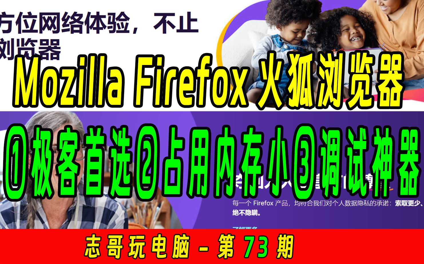 志哥玩电脑-第73期:Mozilla Firefox火狐浏览器①极客首选②占用内存小...