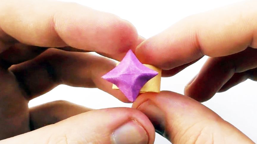 创意折纸视频教学,教你怎么折一个星星纸戒指