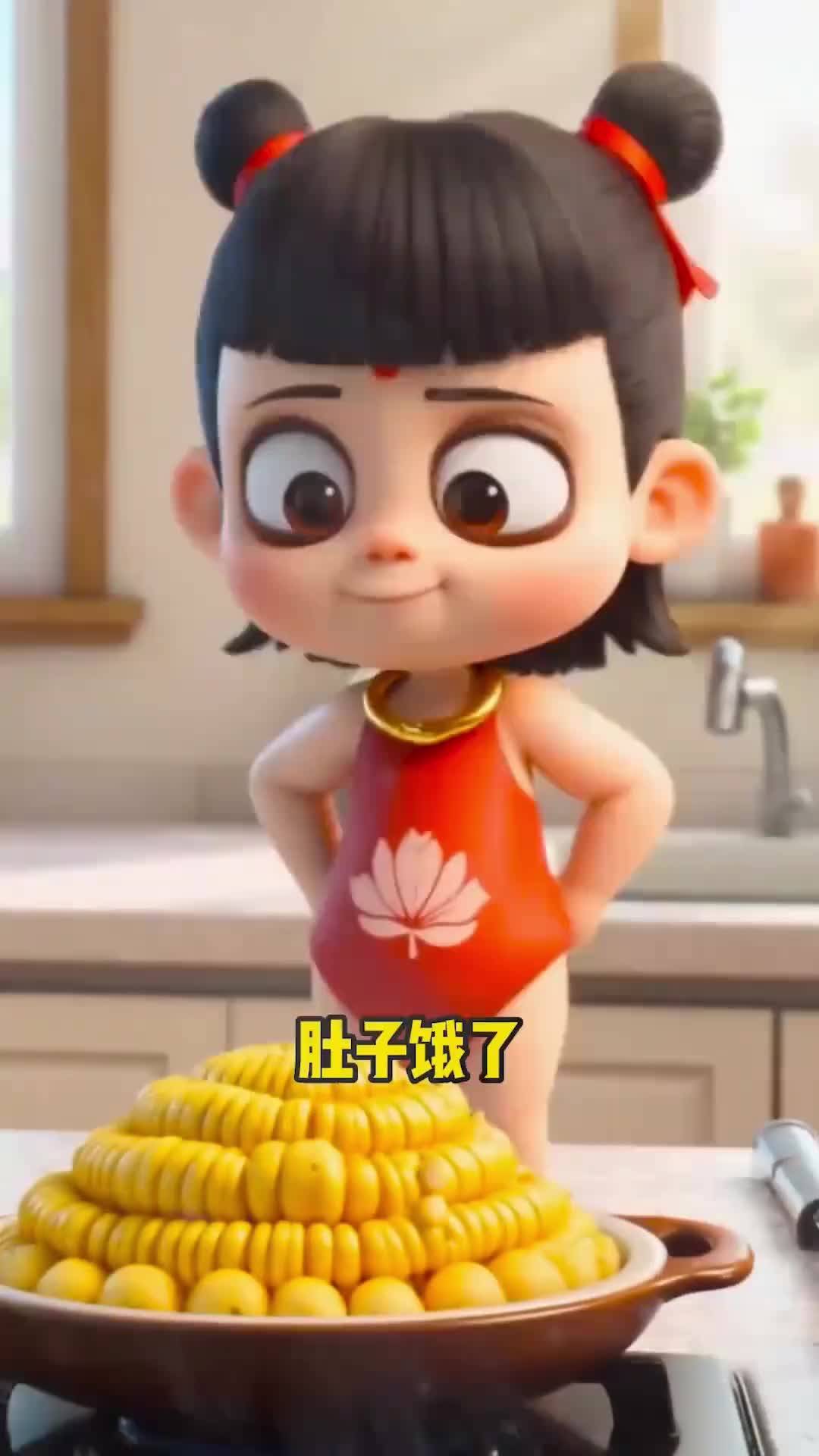 49.哪吒肚子饿了 #儿童动画 #沙雕动画 #搞笑视频 #搞