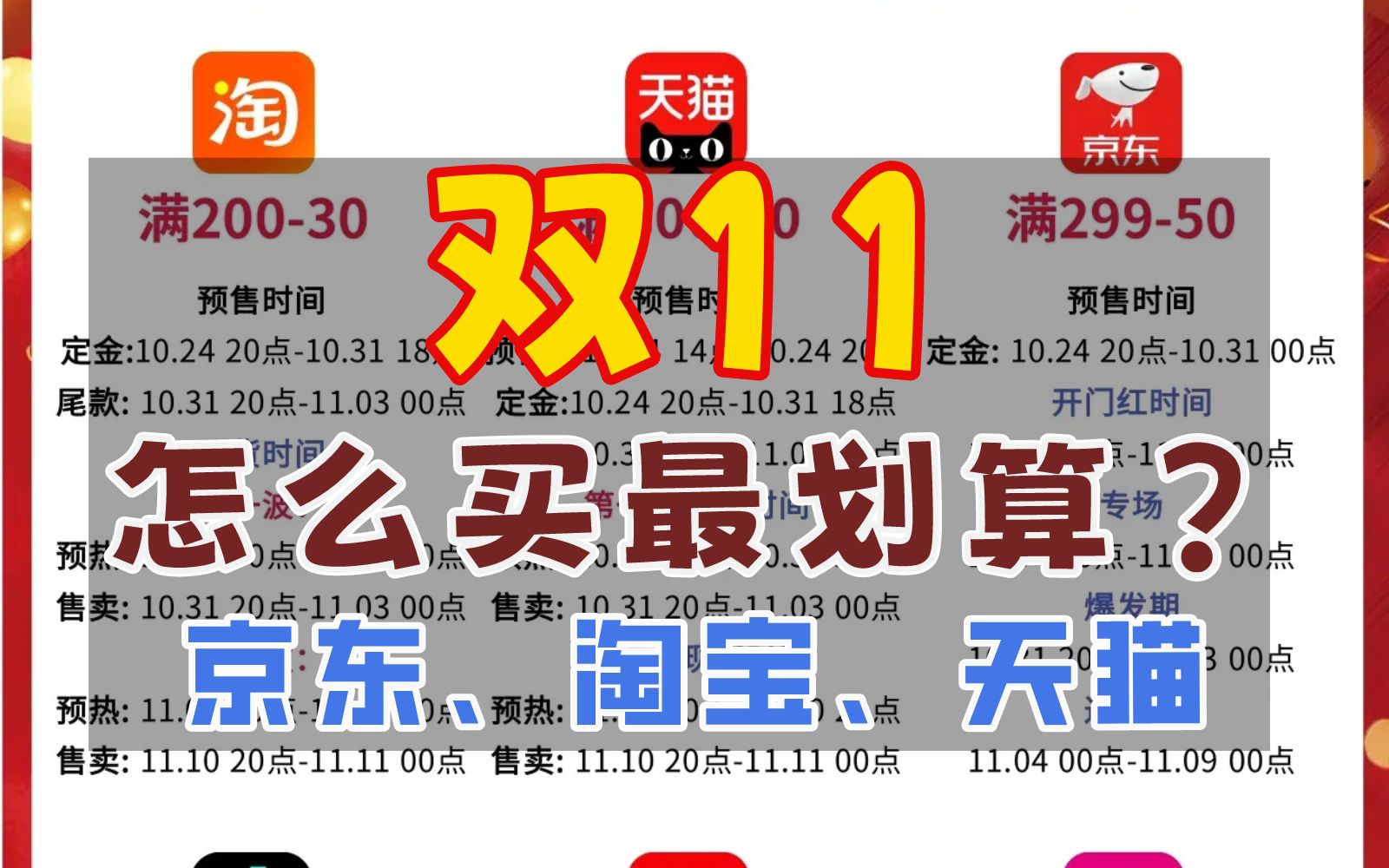 双11什么时候买最划算?双十一淘宝、京东、天猫购买攻略|双11购买清单