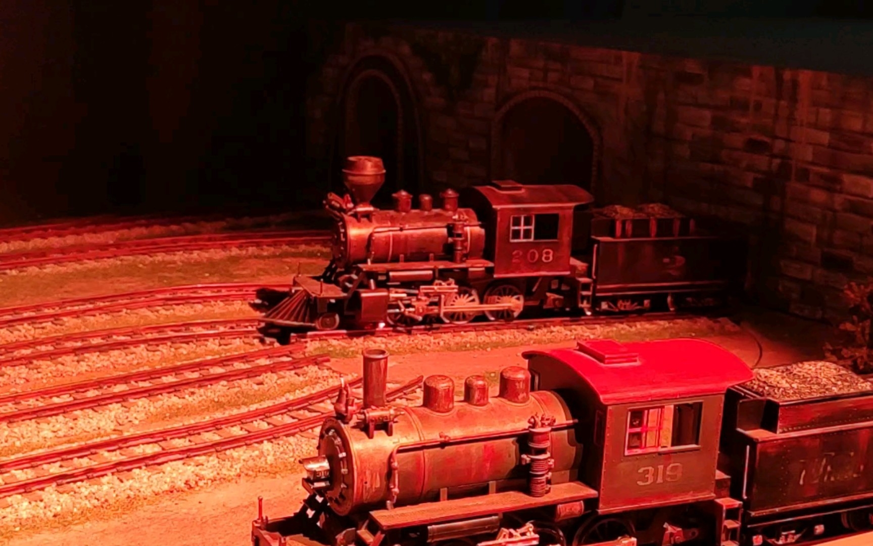 豫梦微缩世界扇形机车库沙盘模型仿真