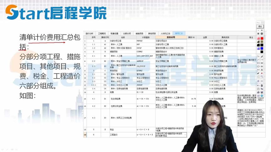 广联达安装GCCP6.0的操作-费用汇总的组成