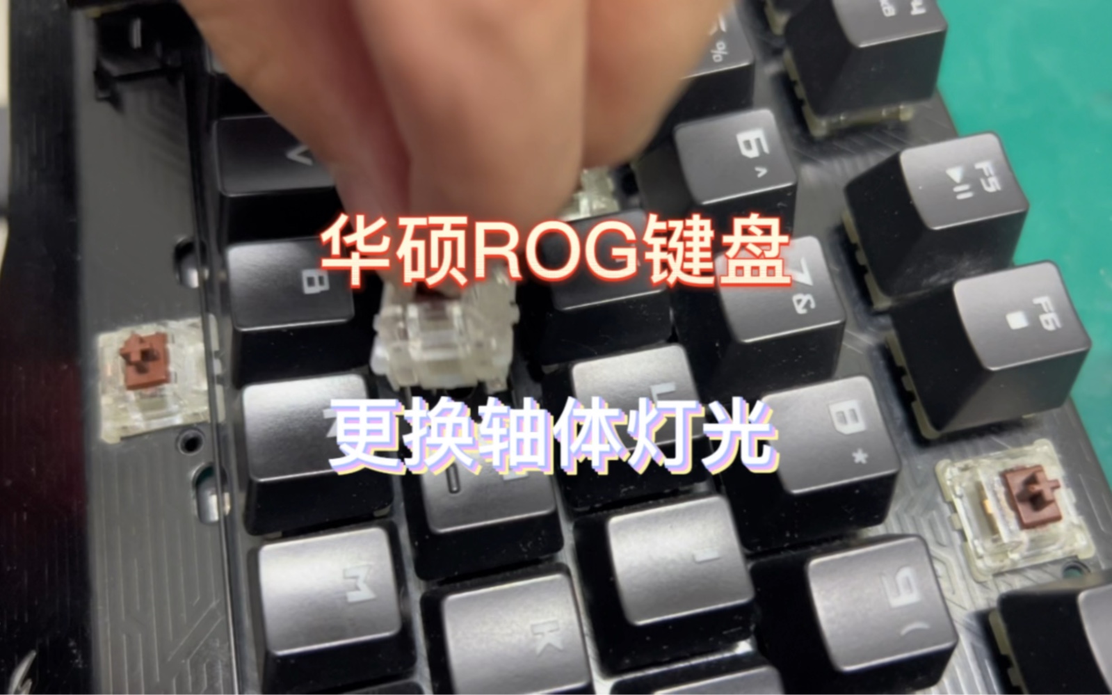华硕ROG键盘维修轴体不灵,灯光不亮,下面开始更换轴体和灯光#rog #...