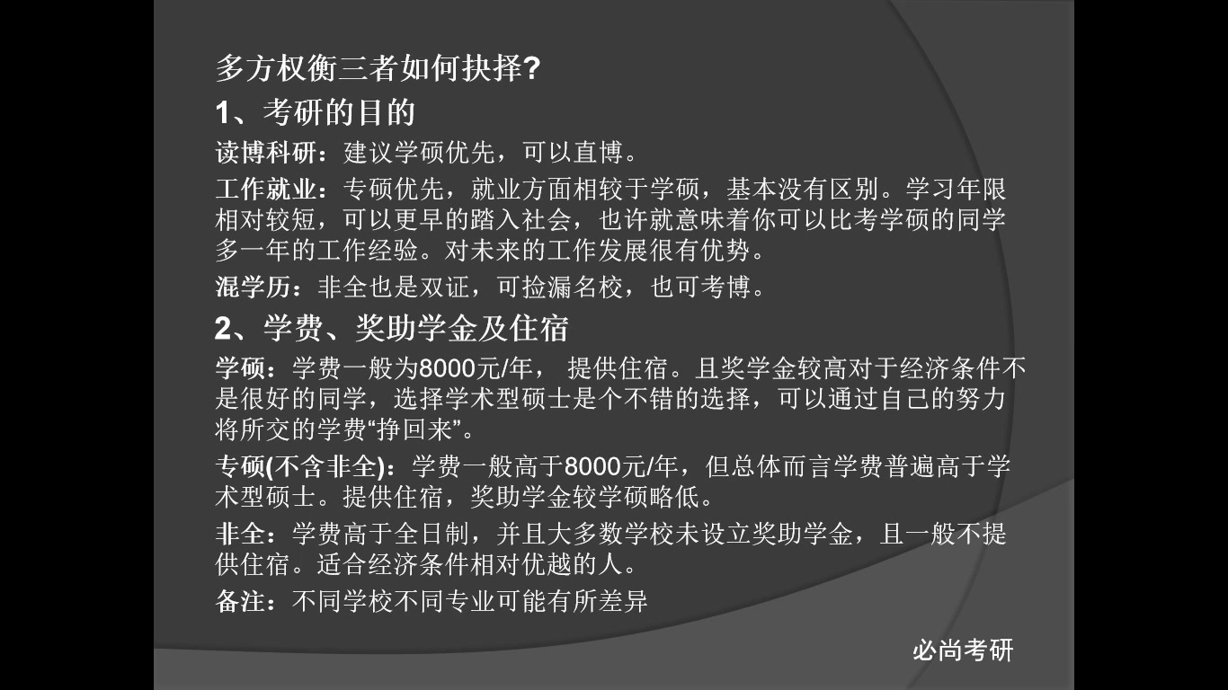 学硕、专硕、非全日制研究生的区别