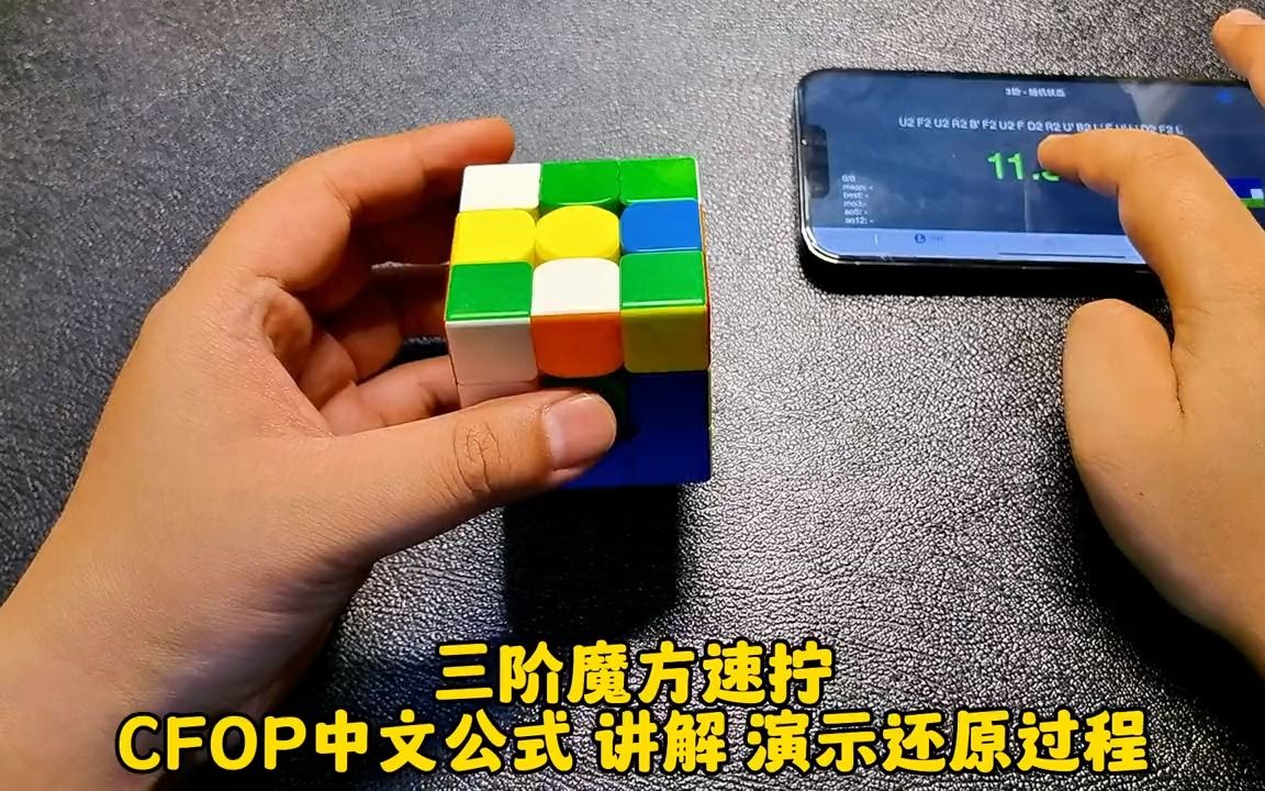三阶魔方速拧,CFOP中文公式,均速15以内很容易,学习CFOP速拧