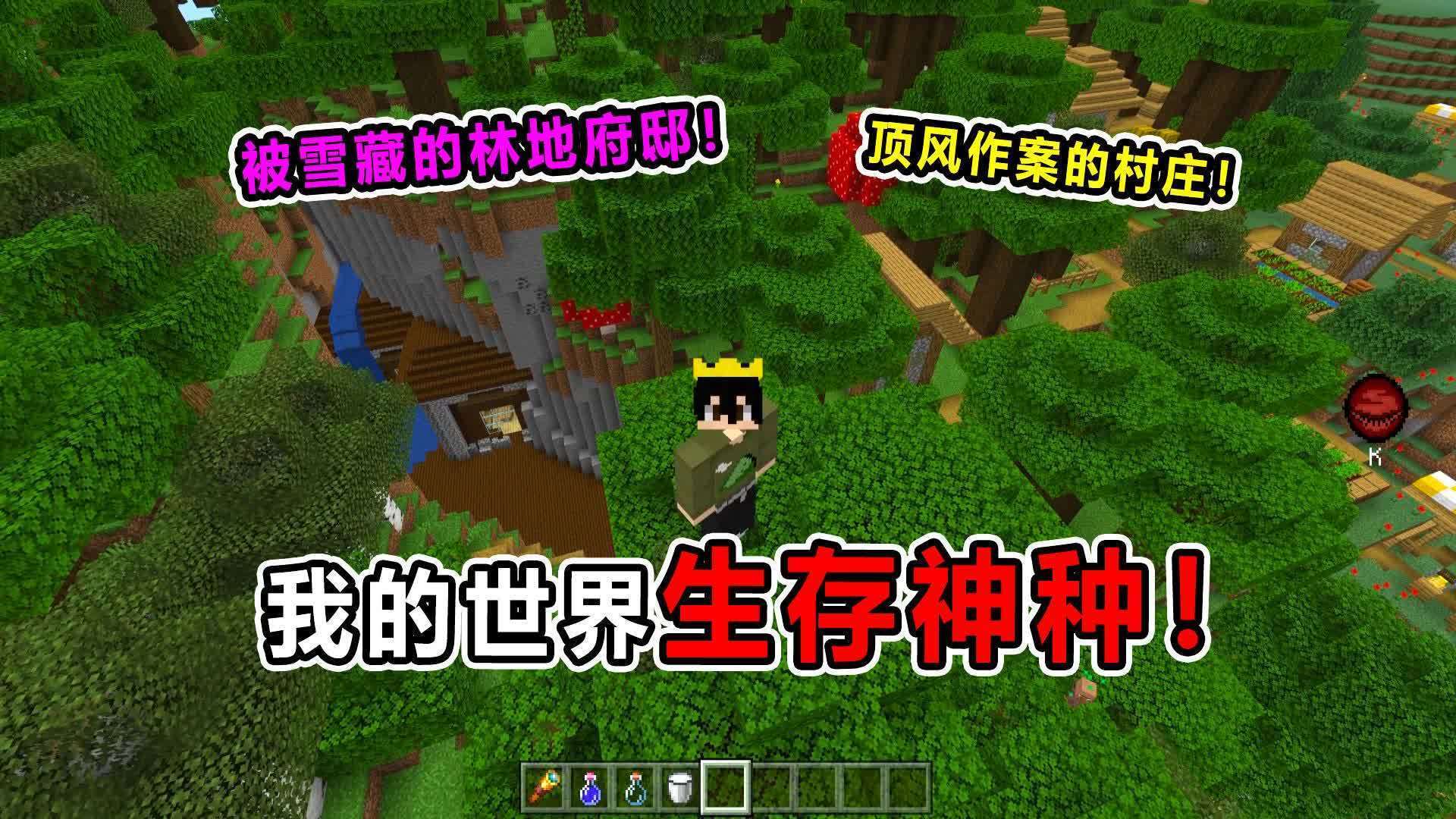 我的世界:三个生存建筑神种!深埋地下的府邸竟和村庄刷在了一起