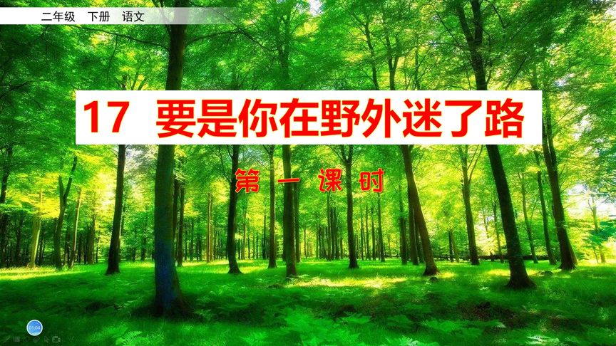 二年级下册语文《17.要是你在野外迷了路》第一课时
