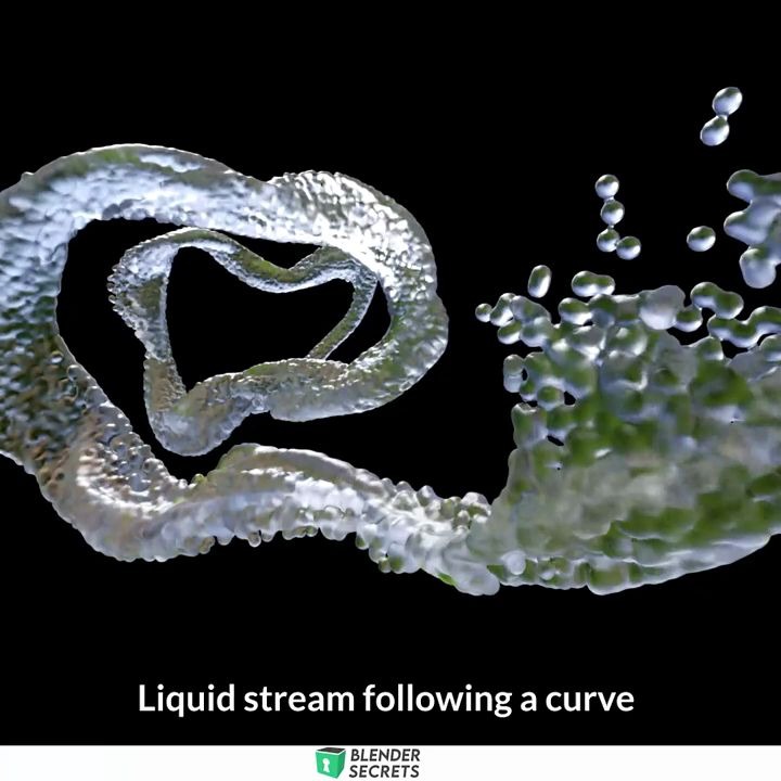 【Blender教程】小技巧:曲线型的液体流体