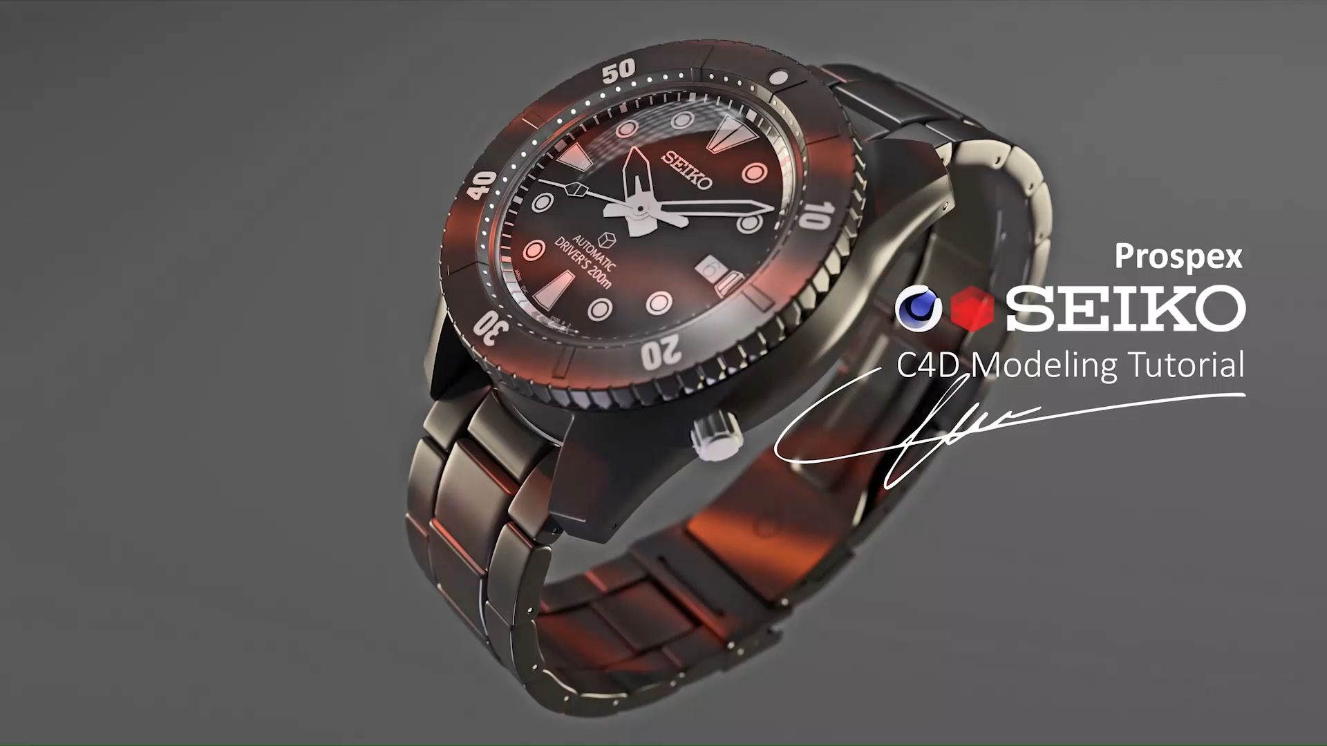 在 C4D 中对 Seiko Prospex 手表进行 3D 建模 (中英文字幕)